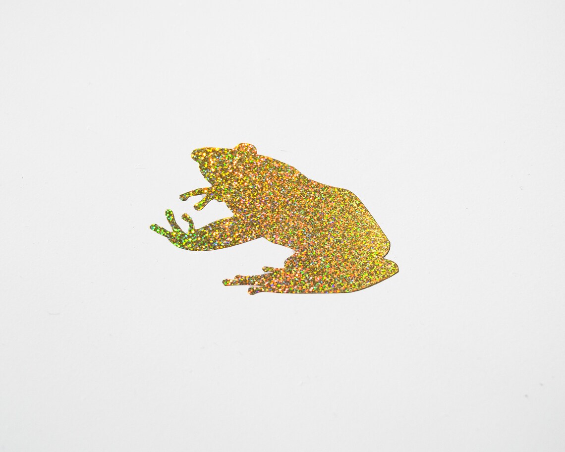 Frog Vinyl Sticker in Glitter/holographic Vinyl / Glitter Frog - Etsy