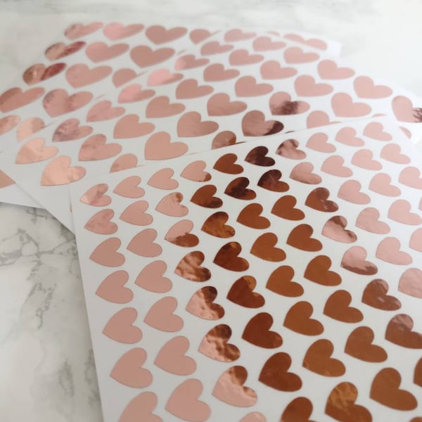 Gold Heart Stickers - Etsy