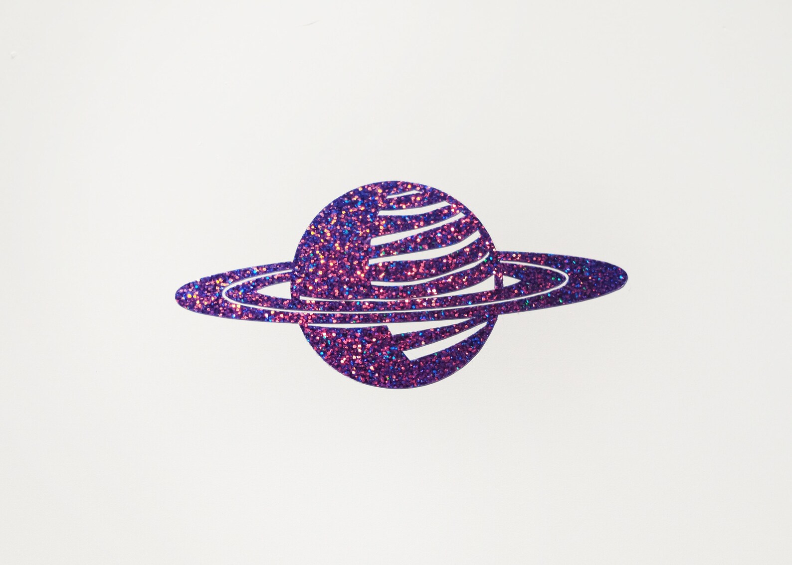 Planet Saturn Decal / Vinyl Sticker in Purple Glitter Colour - Etsy