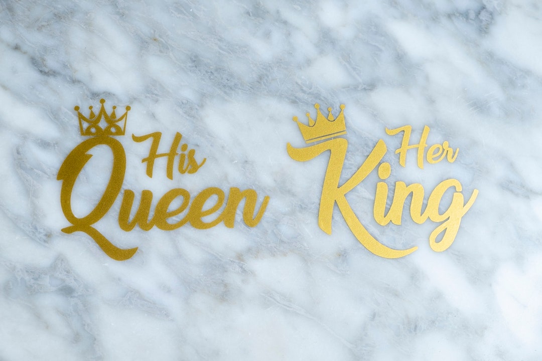 His Queen His King Vinyl Decal With Name - His Queen His King and Vinyl ...