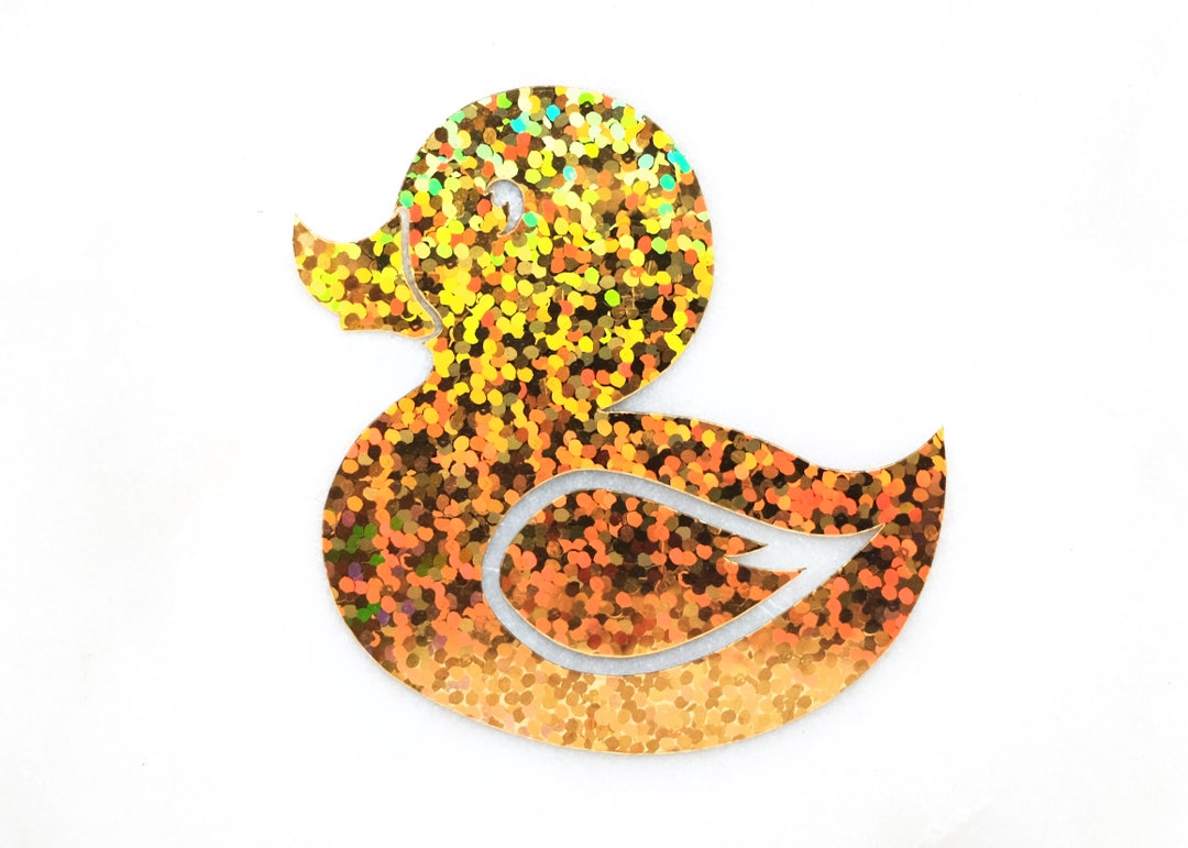 Duck Decal / Vinyl Sticker in Big Gold Glitter Colour, Perfect for Car ...