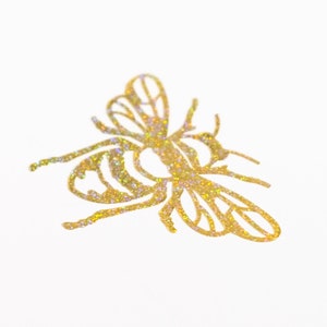 Bee Sticker Decal in Gold Glitter Vinyl - Etsy