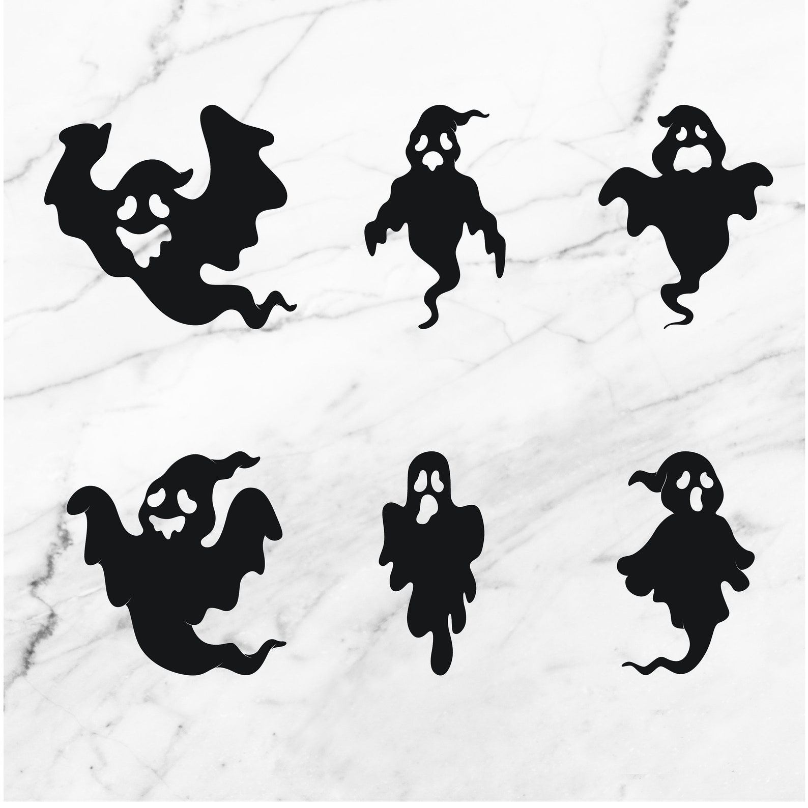 Set of 6 Ghosts Vinyl Decals Vinyl Sticker Halloween - Etsy