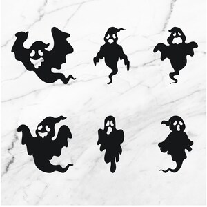 Set of 6 Ghosts Vinyl Decals- Vinyl Sticker Halloween Decoration ...