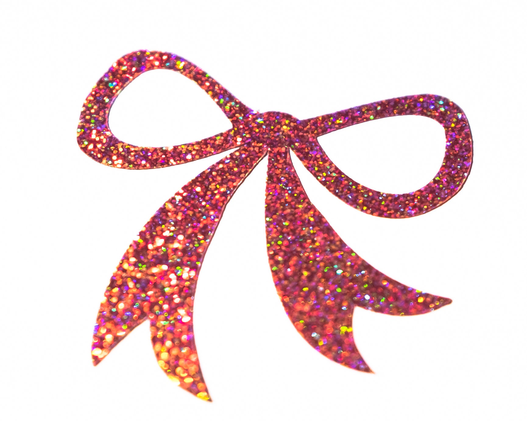 Bow Vinyl Decal in Holographic Glitter Glitter Bow Sticker - Etsy