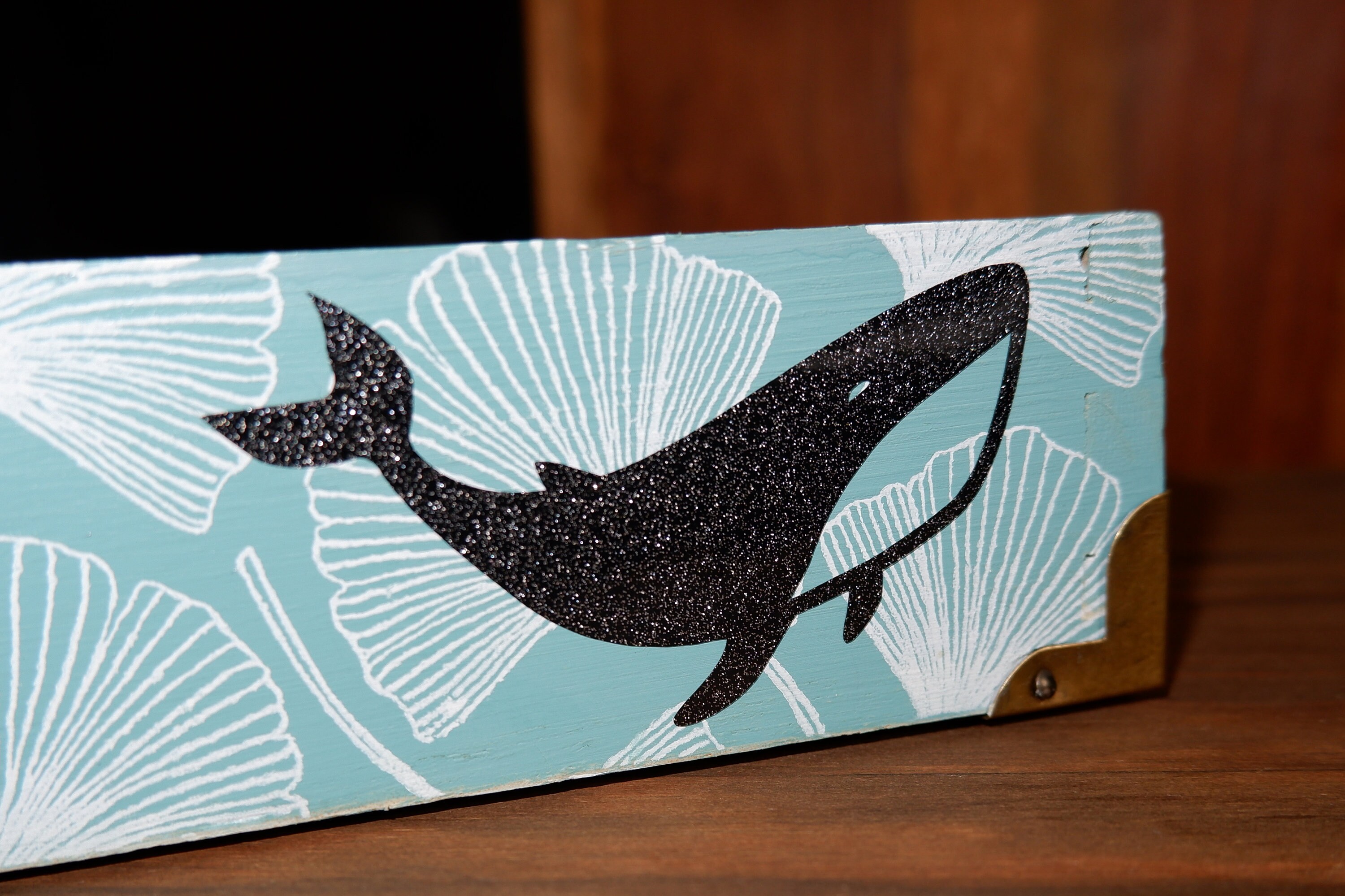 Black Glitter Whale Vinyl Sticker - Etsy