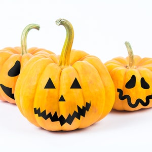 Halloween Pumpkin Face Vinyl Decal Sticker, Halloween Front Porch Decor ...