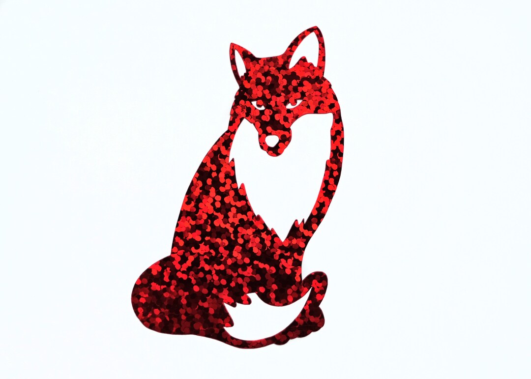 Fox Sticker Decal in Holographic / Glitter Colour - Etsy