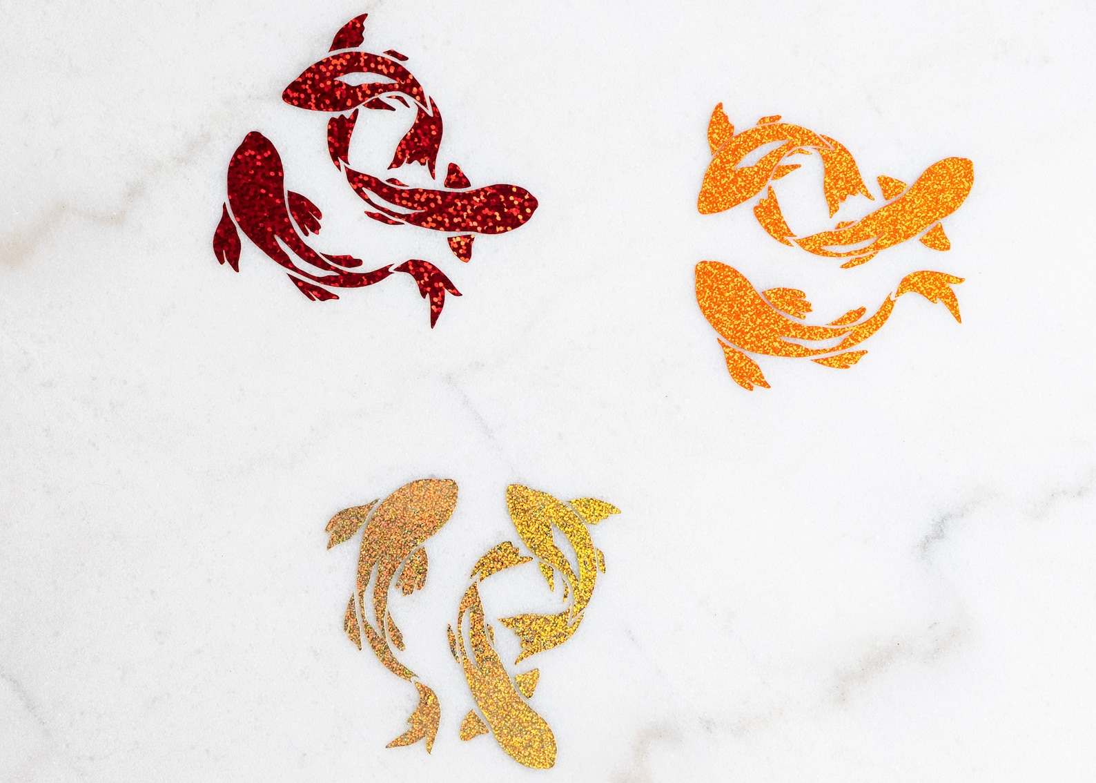 Koi Fish Vinyl Decal Sticker, Japanese Nishikigoi in Various Glitter ...