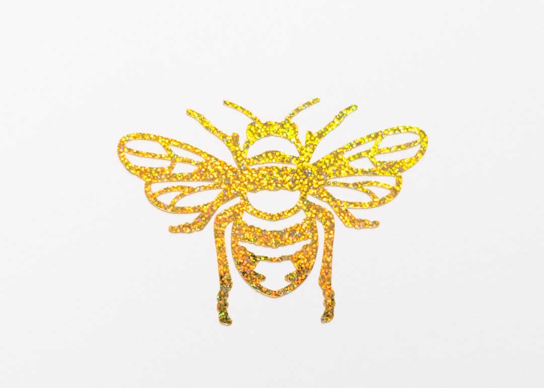 Bee Sticker Decal in Gold Glitter Vinyl - Etsy