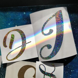 Initial Glitter Vinyl Sticker - Single Letter Decal - Single Letter ...
