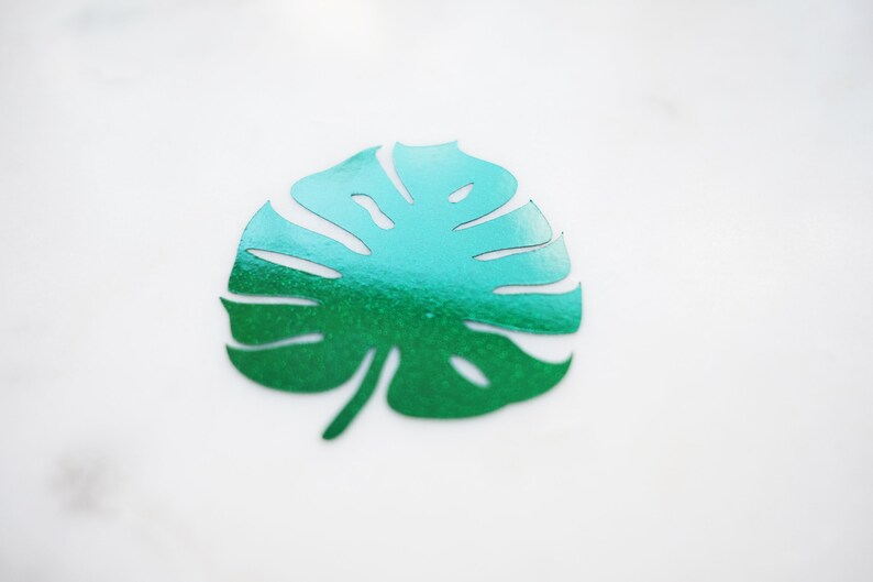 Monstera Plant in Green Glitter Vinyl Decal / Swiss Cheese Plant ...