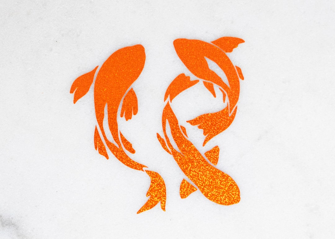 Koi Fish Vinyl Decal Sticker, Japanese Nishikigoi in Various Glitter ...