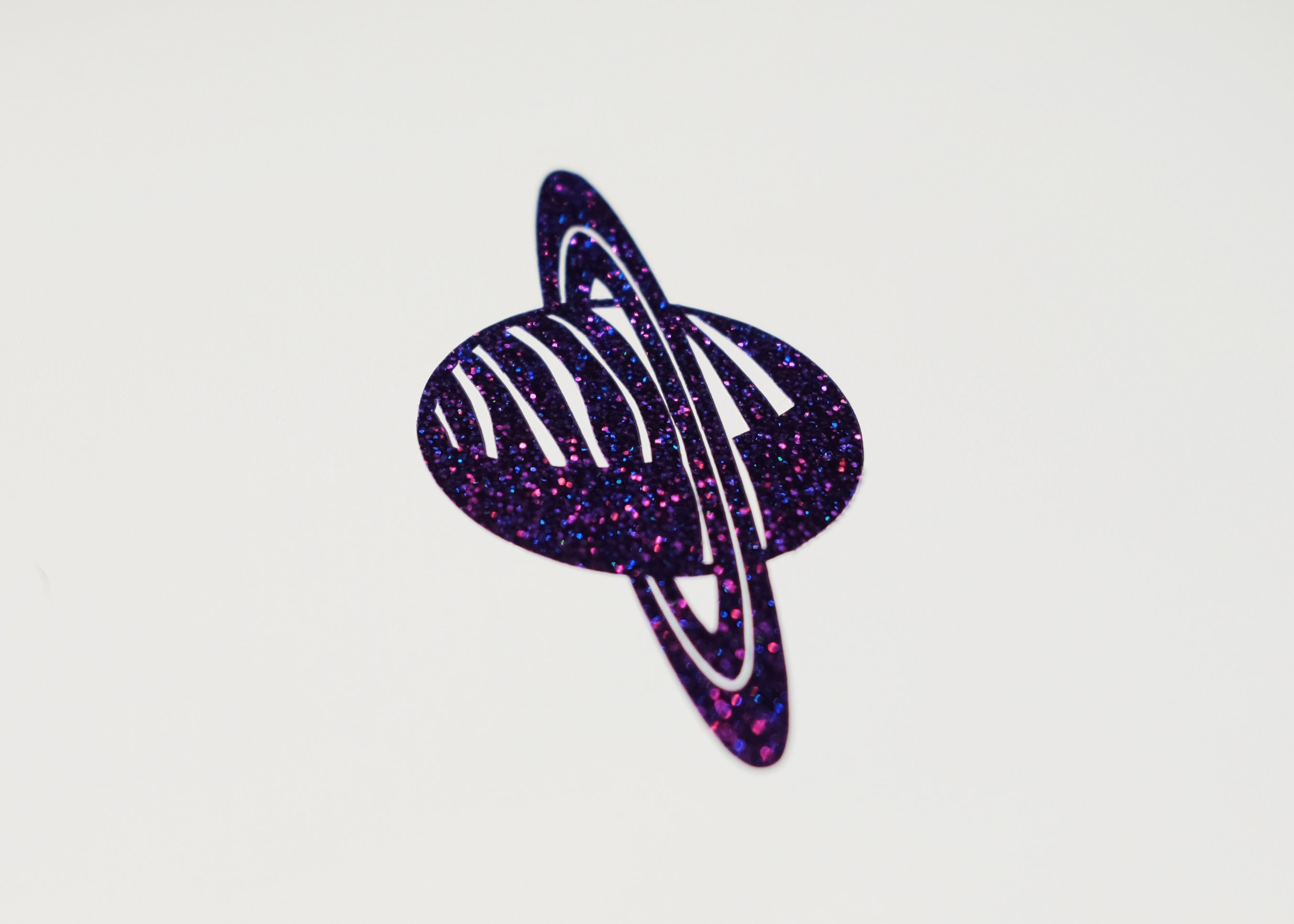 Planet Saturn Decal / Vinyl Sticker in Purple Glitter Colour - Etsy