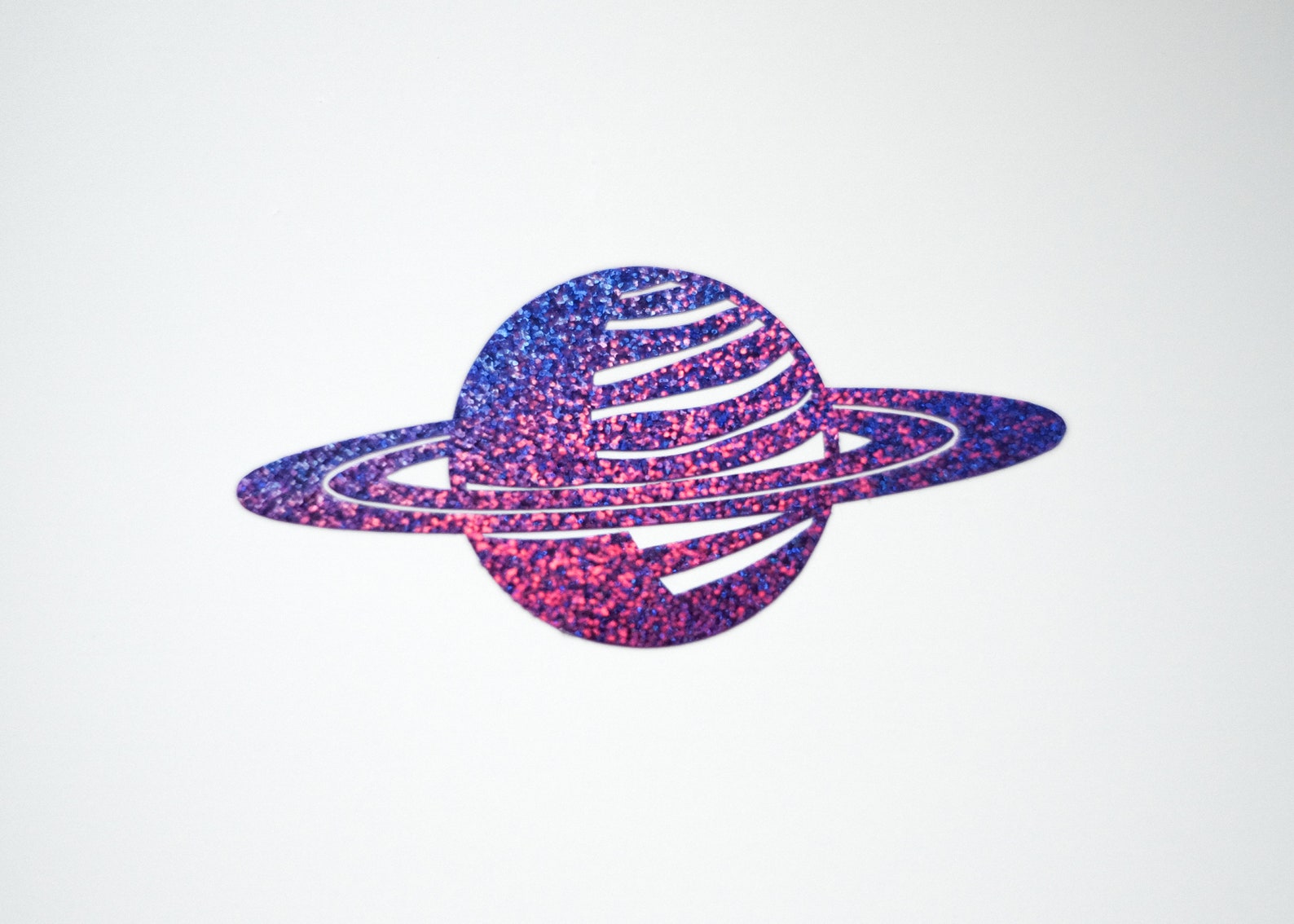 Planet Saturn Decal / Vinyl Sticker in Purple Glitter Colour - Etsy