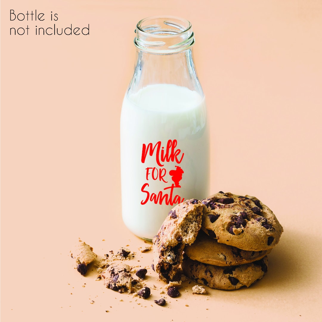 Milk for Santa Vinyl Decal: Christmas Bottle Sticker - Etsy