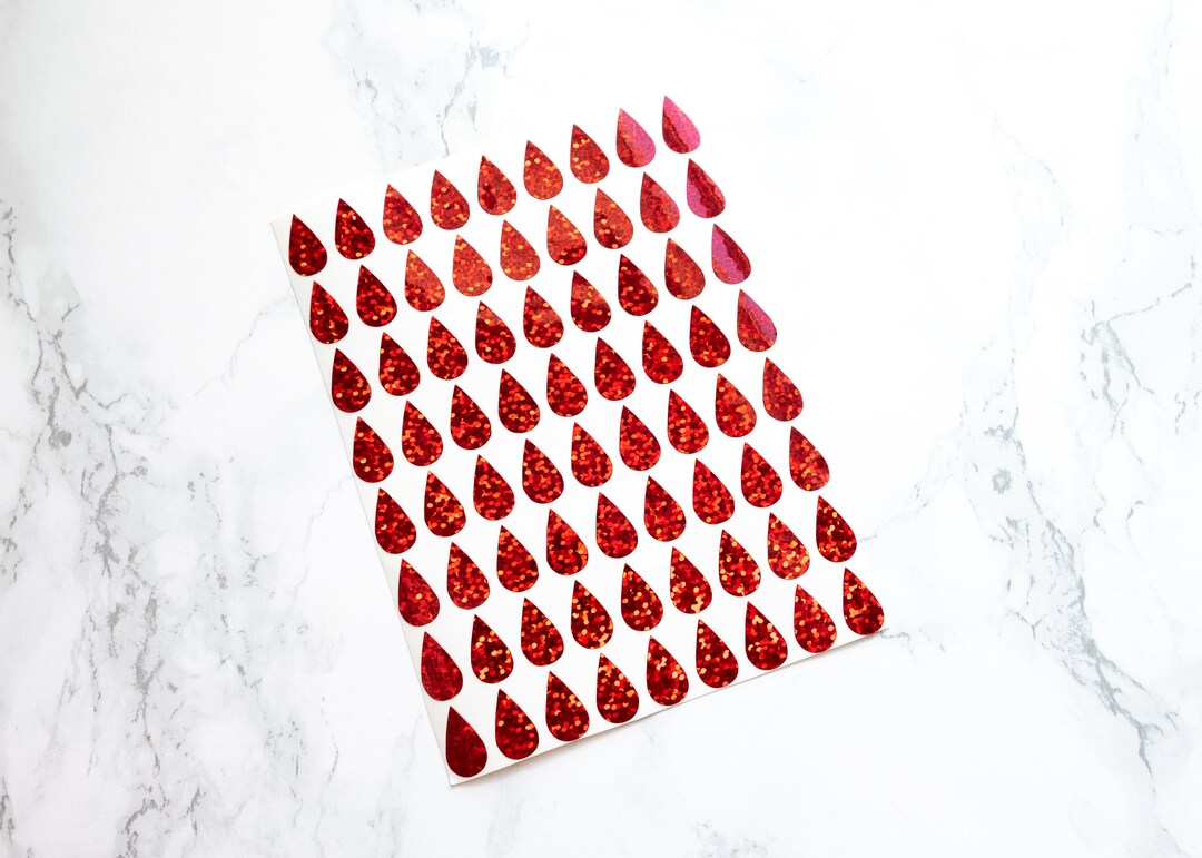 Water Drops Vinyl Sticker Sheet Holographic/glitter Drop Bullet Journal ...