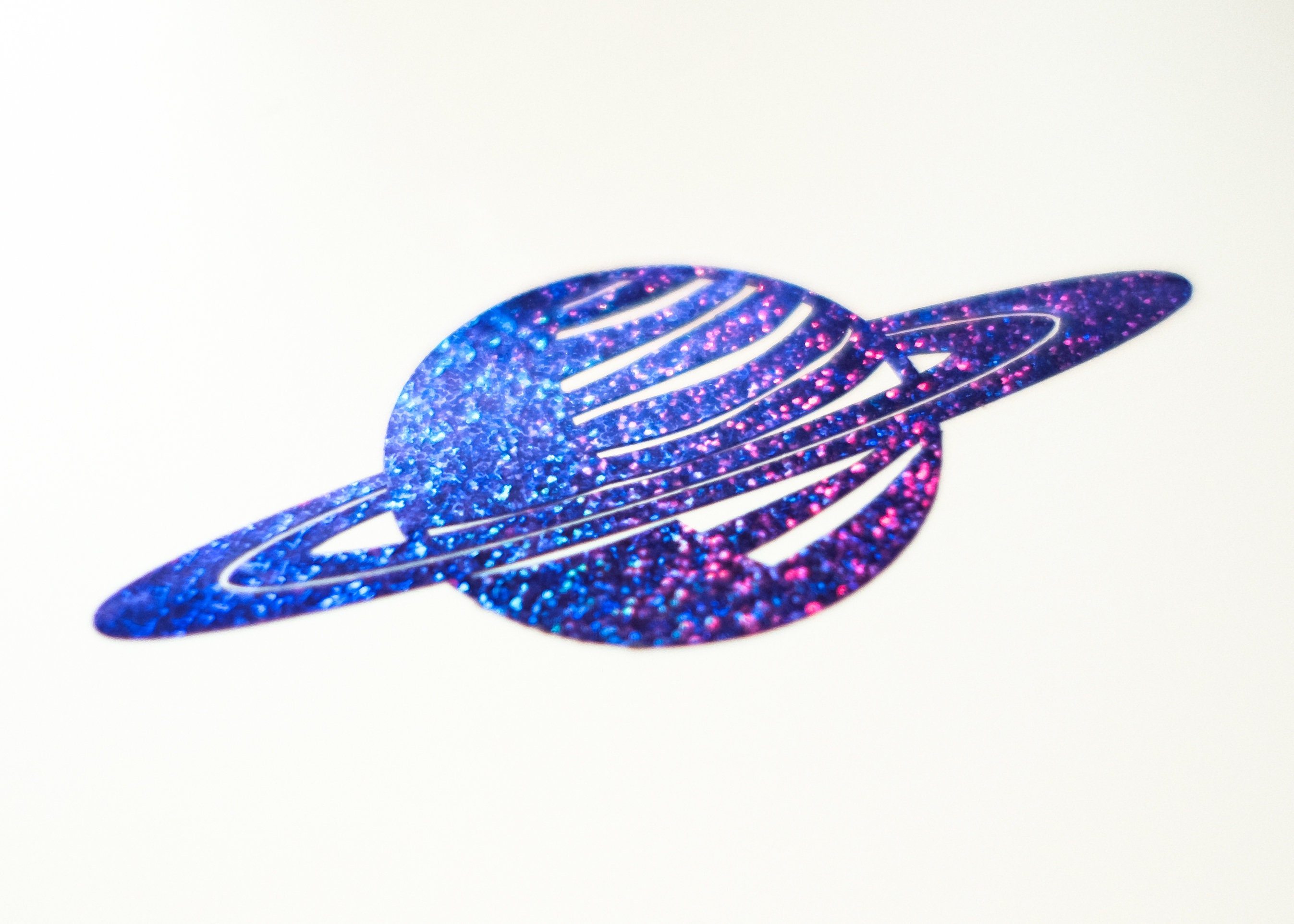 Planet Saturn Decal / Vinyl Sticker in Purple Glitter Colour - Etsy