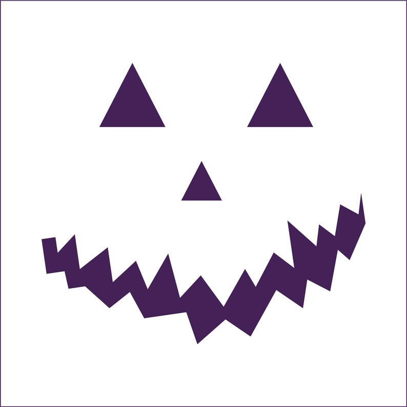 Halloween Pumpkin Face Vinyl Decal Sticker, Halloween Front Porch Decor ...