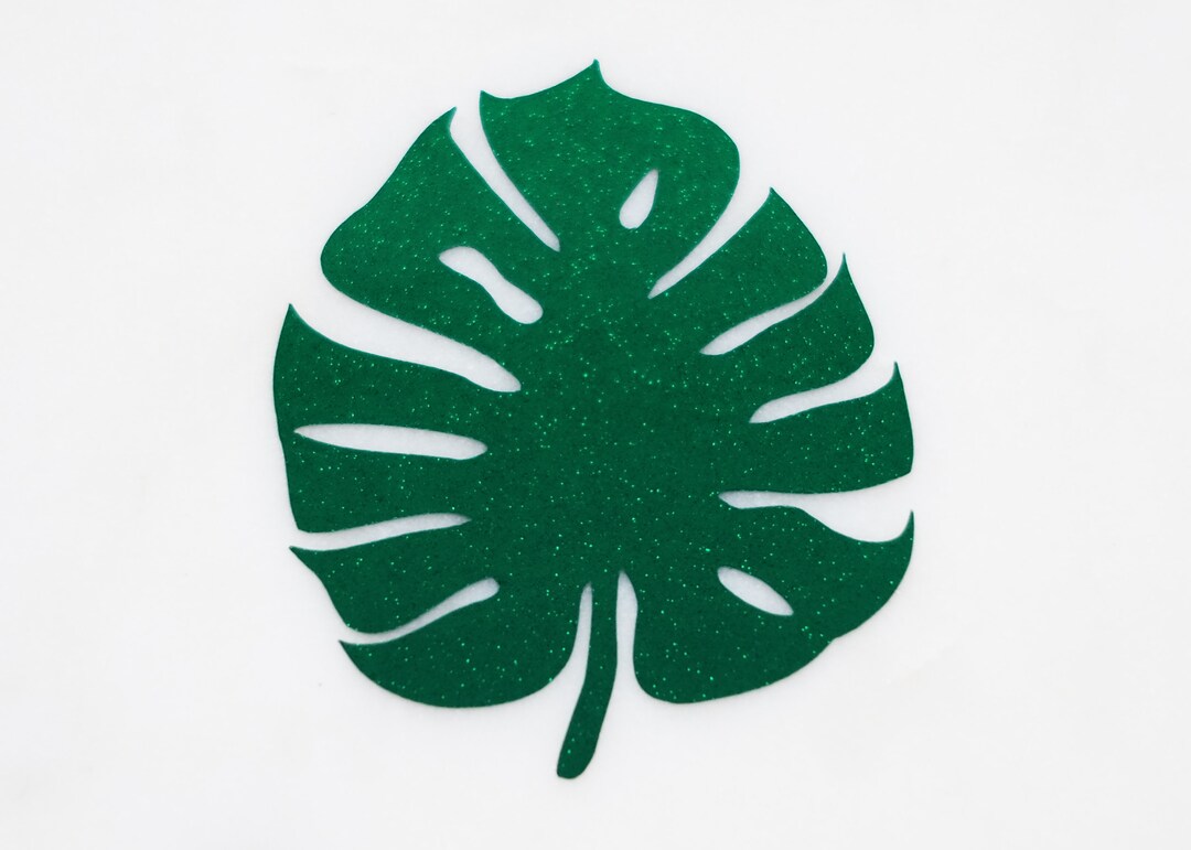 Monstera Plant in Green Glitter Vinyl Decal / Swiss Cheese Plant ...
