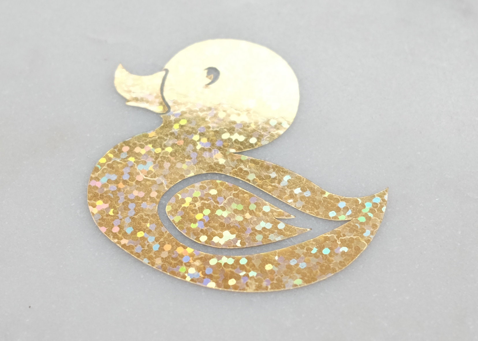 Duck Decal / Vinyl Sticker in Big Gold Glitter Colour Perfect - Etsy