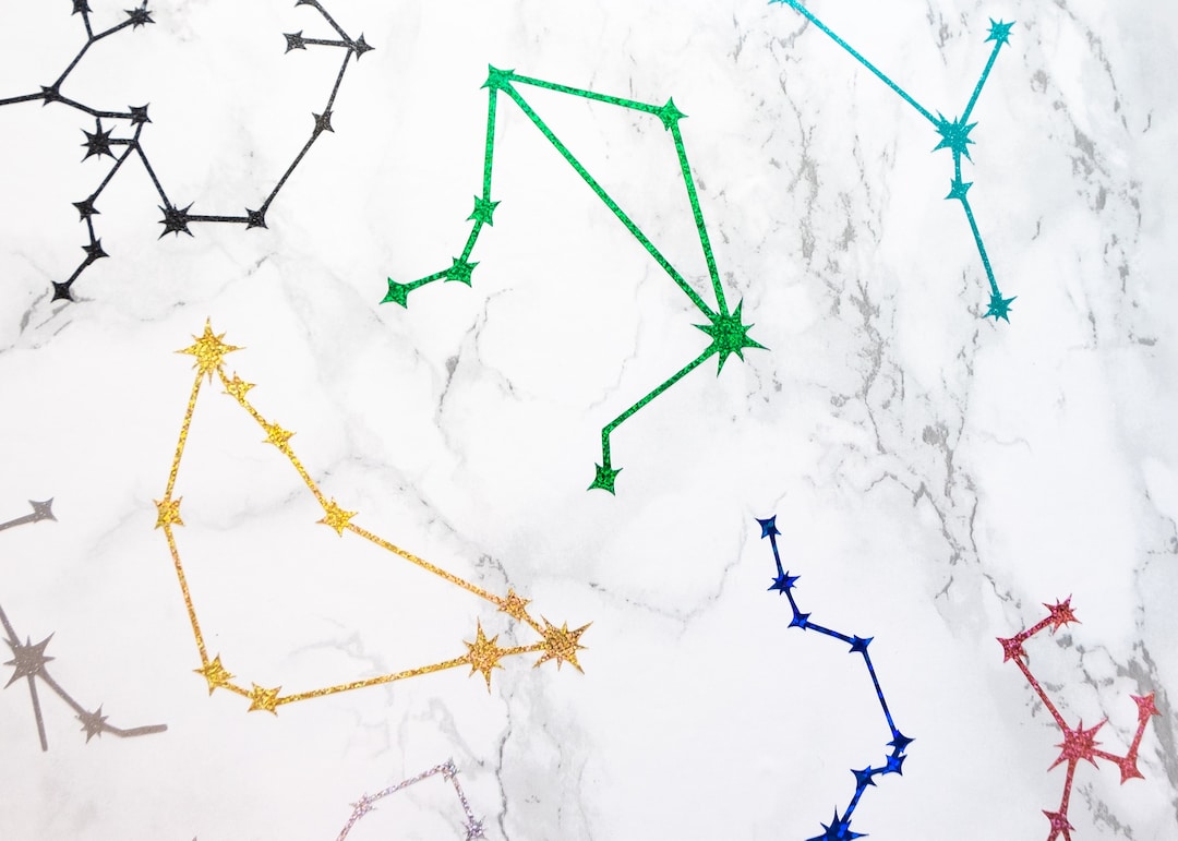 Zodiac Star Constellations Vinyl Decal Sticker in Various Glitter ...