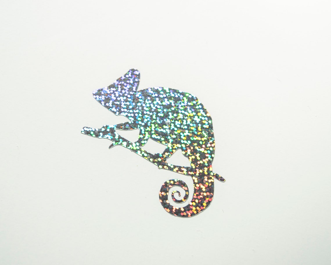 Chameleon Vinyl Sticker in Glitter or Holographic Vinyl / | Etsy