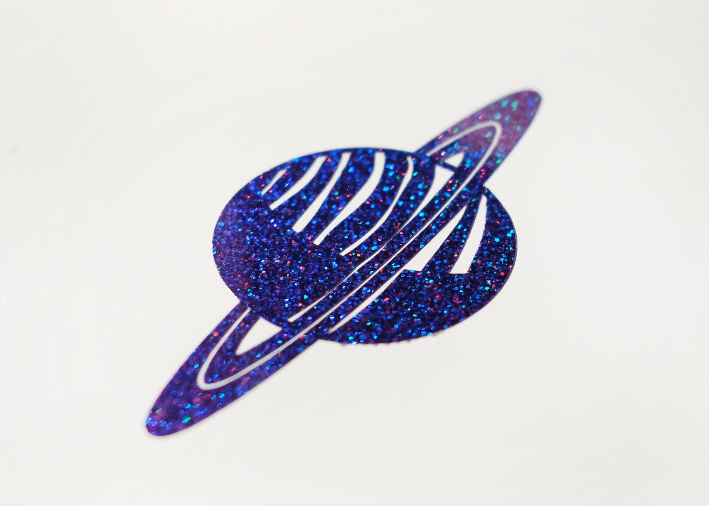 Planet Saturn Decal / Vinyl Sticker in Purple Glitter Colour - Etsy