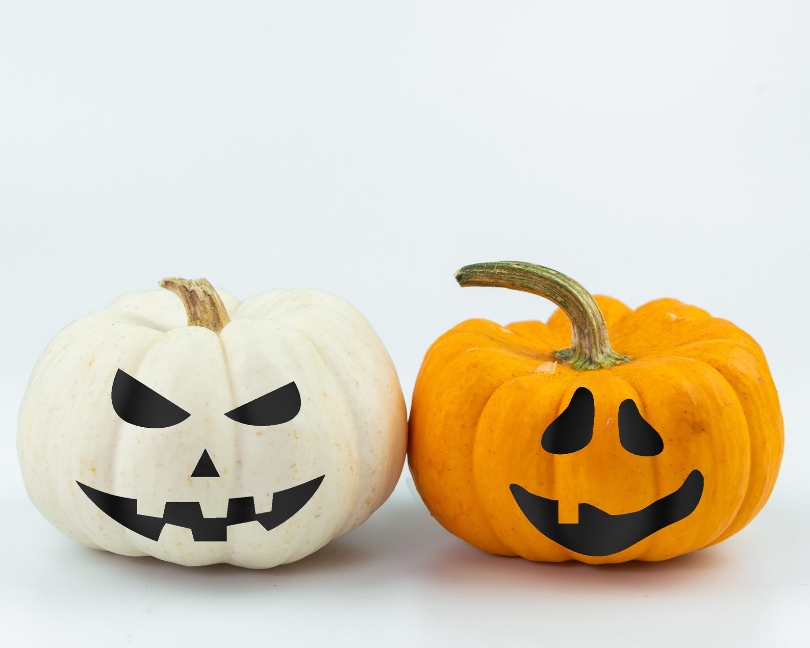 Halloween Pumpkin Face Vinyl Decal Sticker, Halloween Front Porch Decor ...