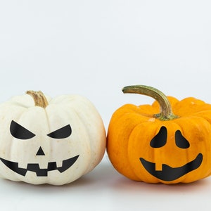 Halloween Pumpkin Face Vinyl Decal Sticker, Halloween Front Porch Decor ...