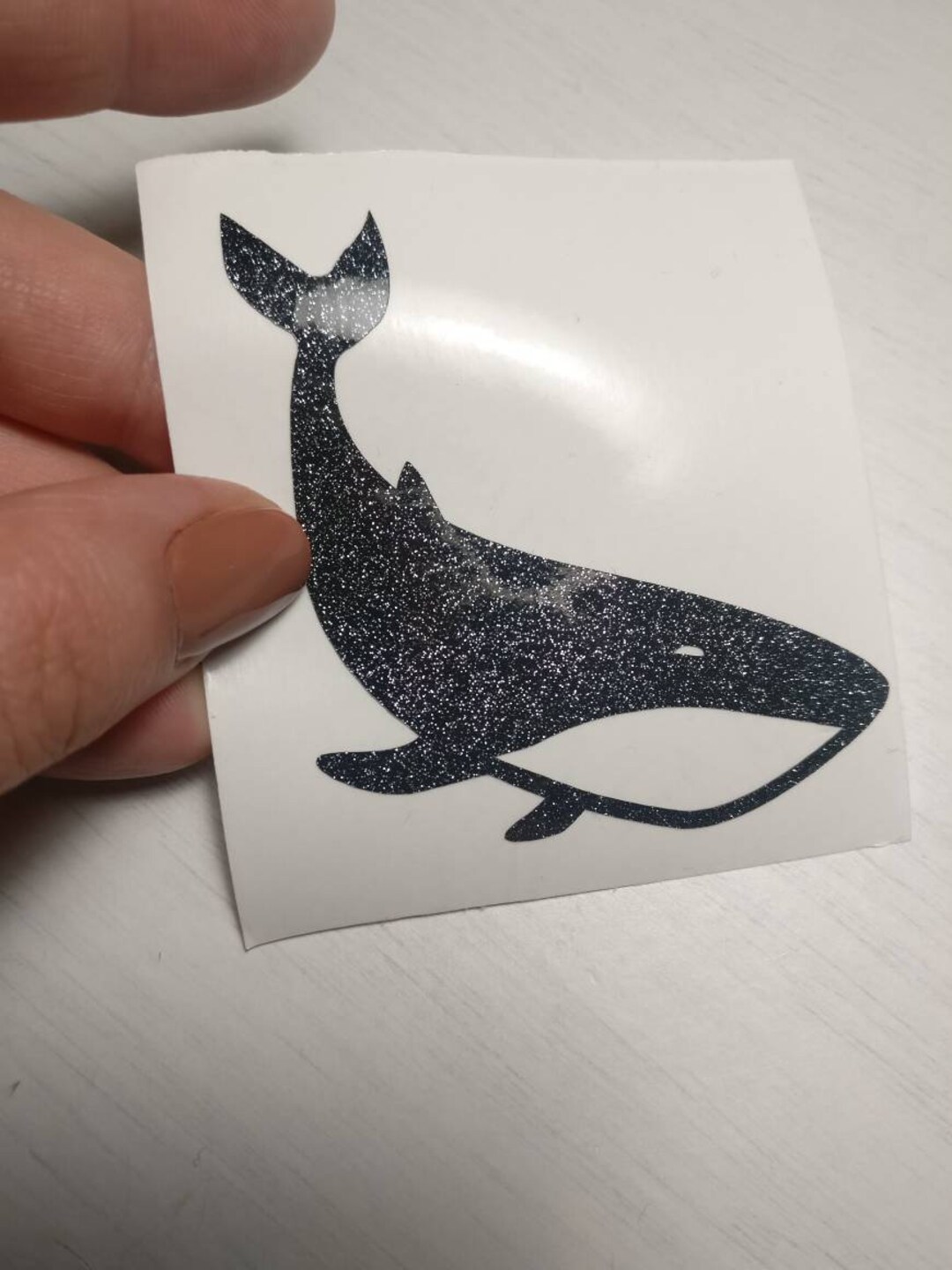 Black Glitter Whale Vinyl Sticker - Etsy