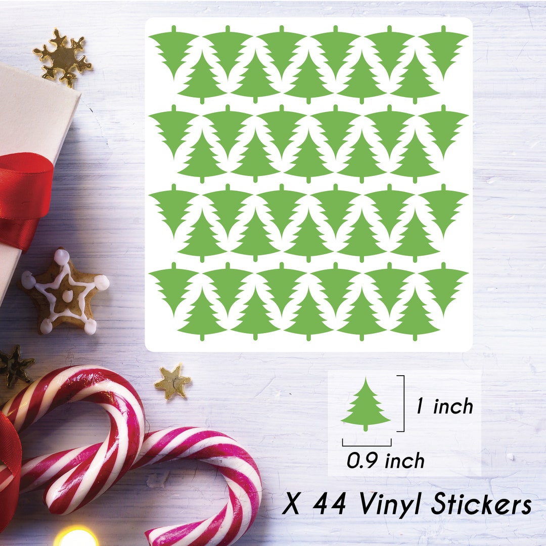 Christmas Tree Stickers - Set of 44 Vinyl Decals. Perfect for Gift ...