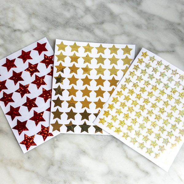 Envelope Star Stickers - Etsy