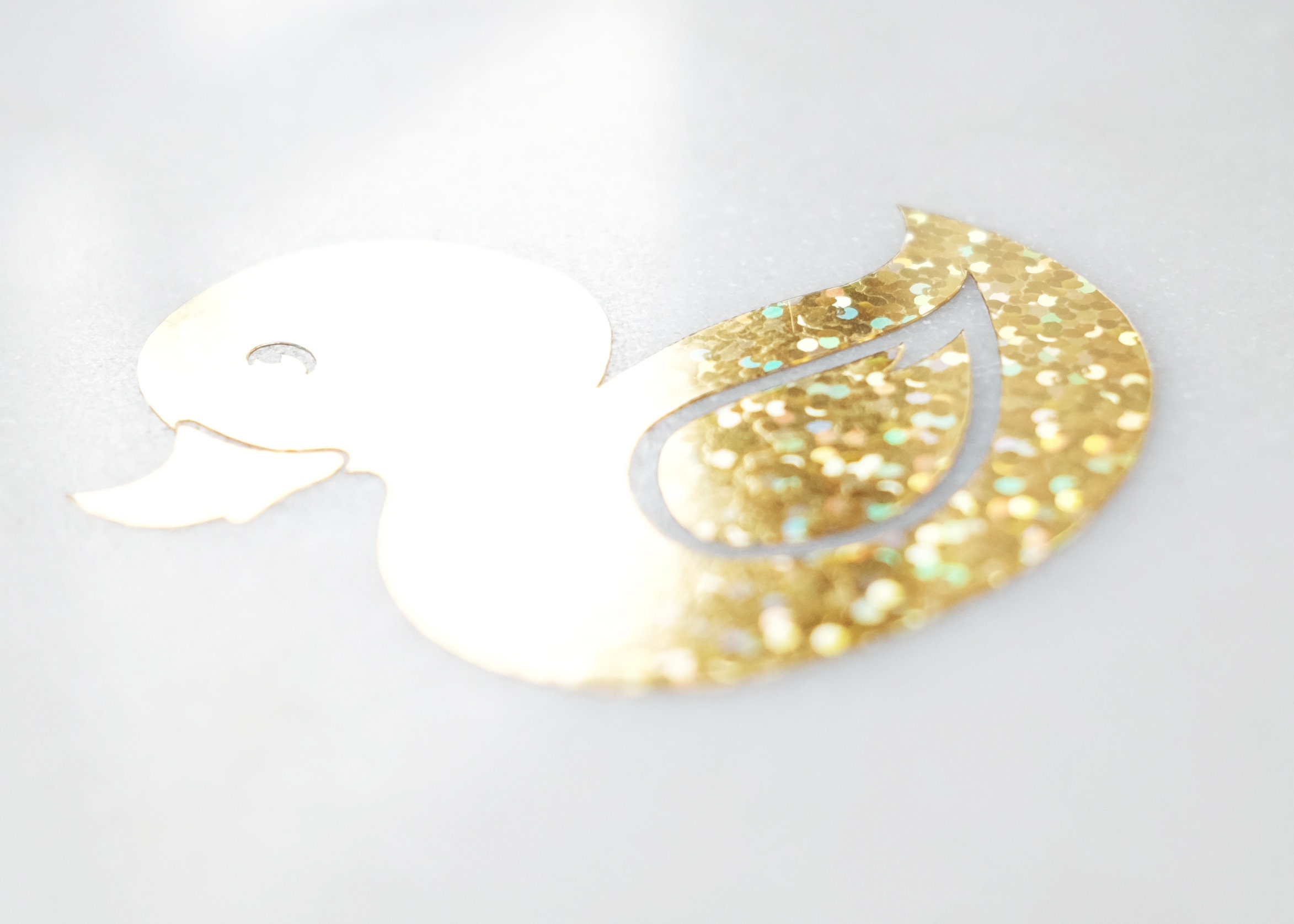 Duck Decal / Vinyl Sticker in Big Gold Glitter Colour Perfect - Etsy