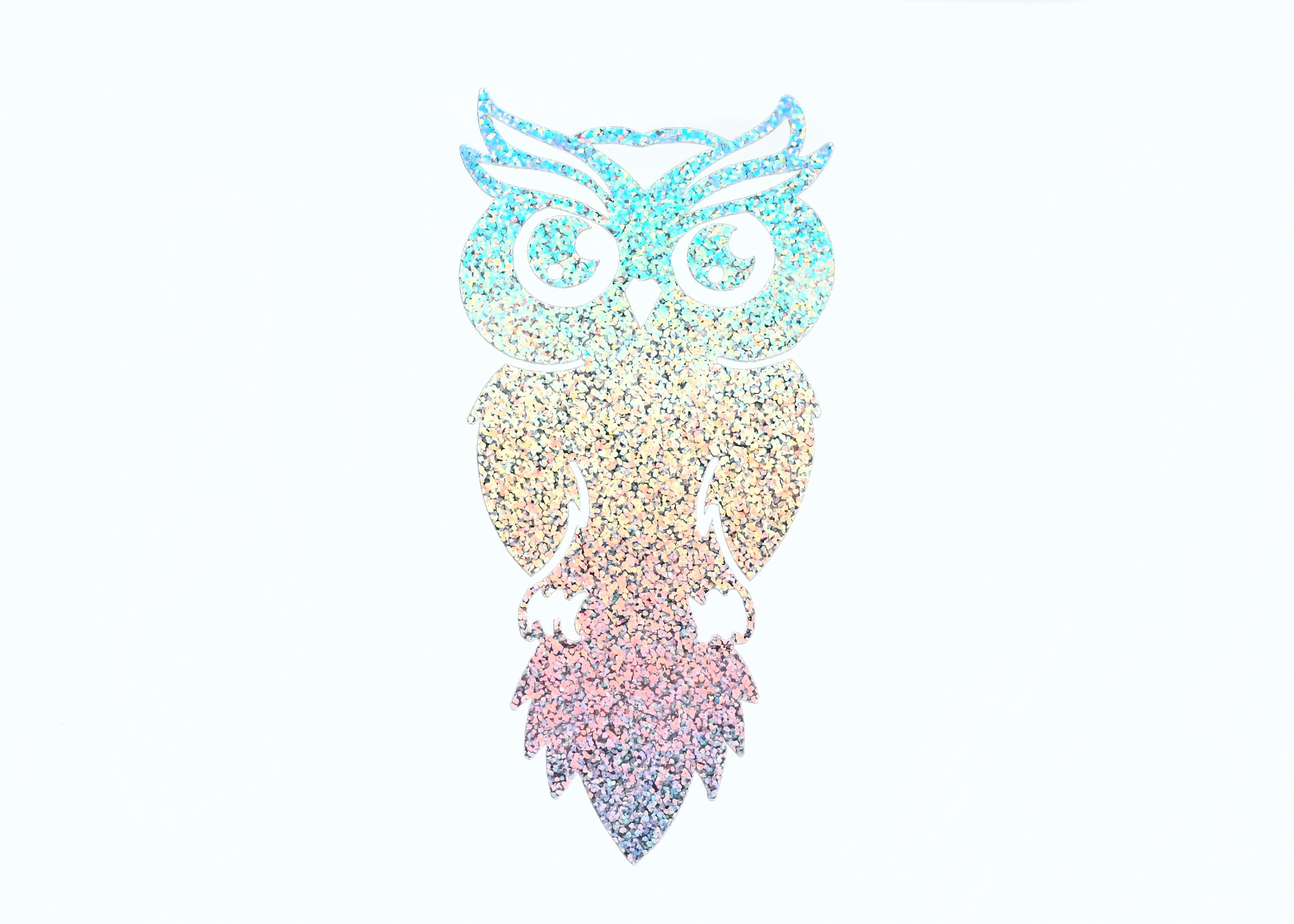 Owl Sticker Decal in Holographic / Glitter Colour | Etsy