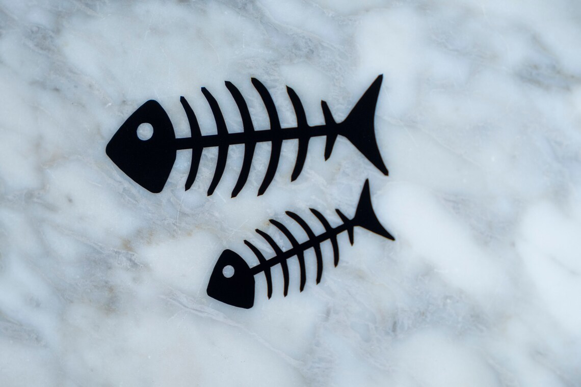 Fish Bone Vinyl Sticker / Black Fish Bone Vinyl Decal / Fish | Etsy