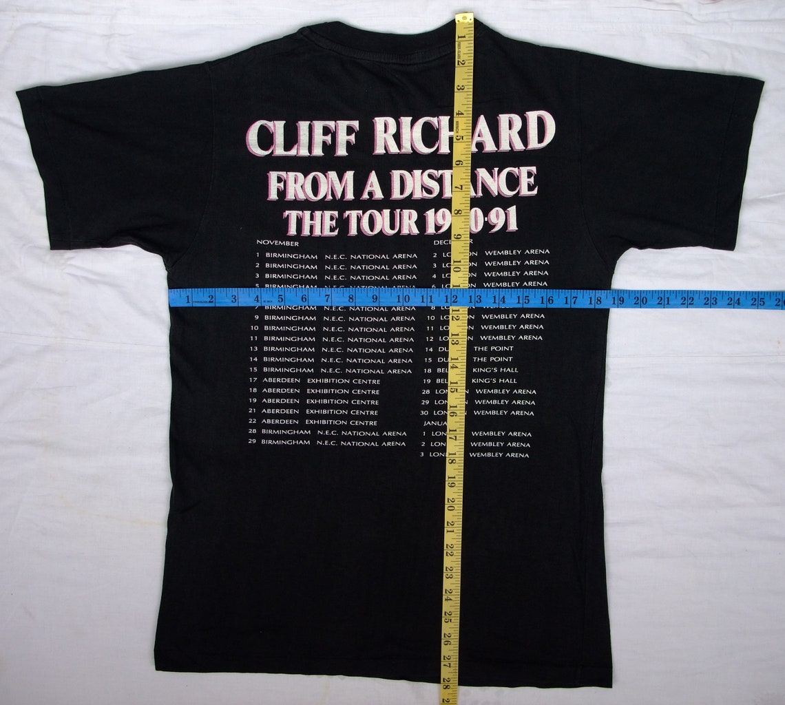 Free shipping Vintage 90s CLIFF RICHARD Tour Tshirt 1991 | Etsy