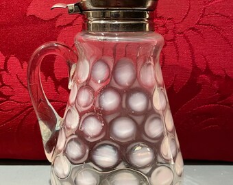 Fenton Cranberry Opalescent Coin Dot 7 PC Water Set - Etsy