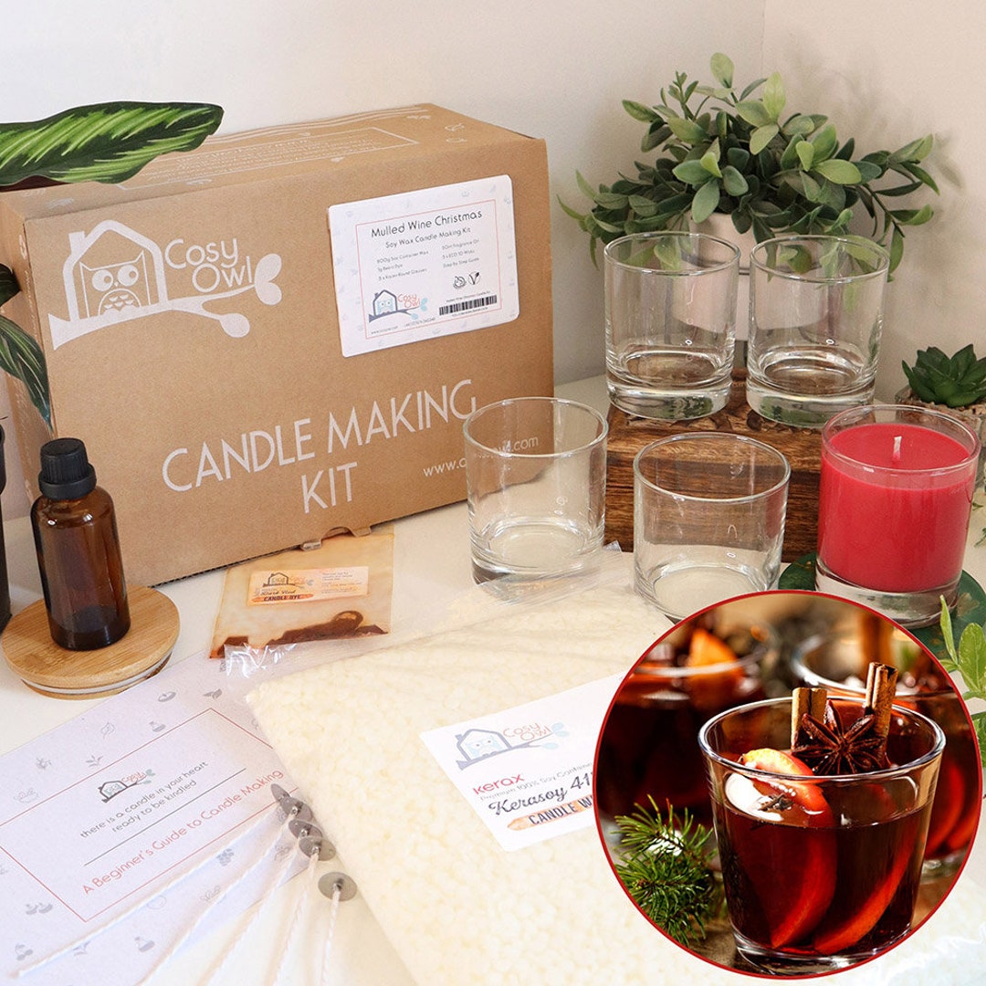 Candle Making Kit - Luxurious Mulled Wine Candles. 5 Candle Glass ...