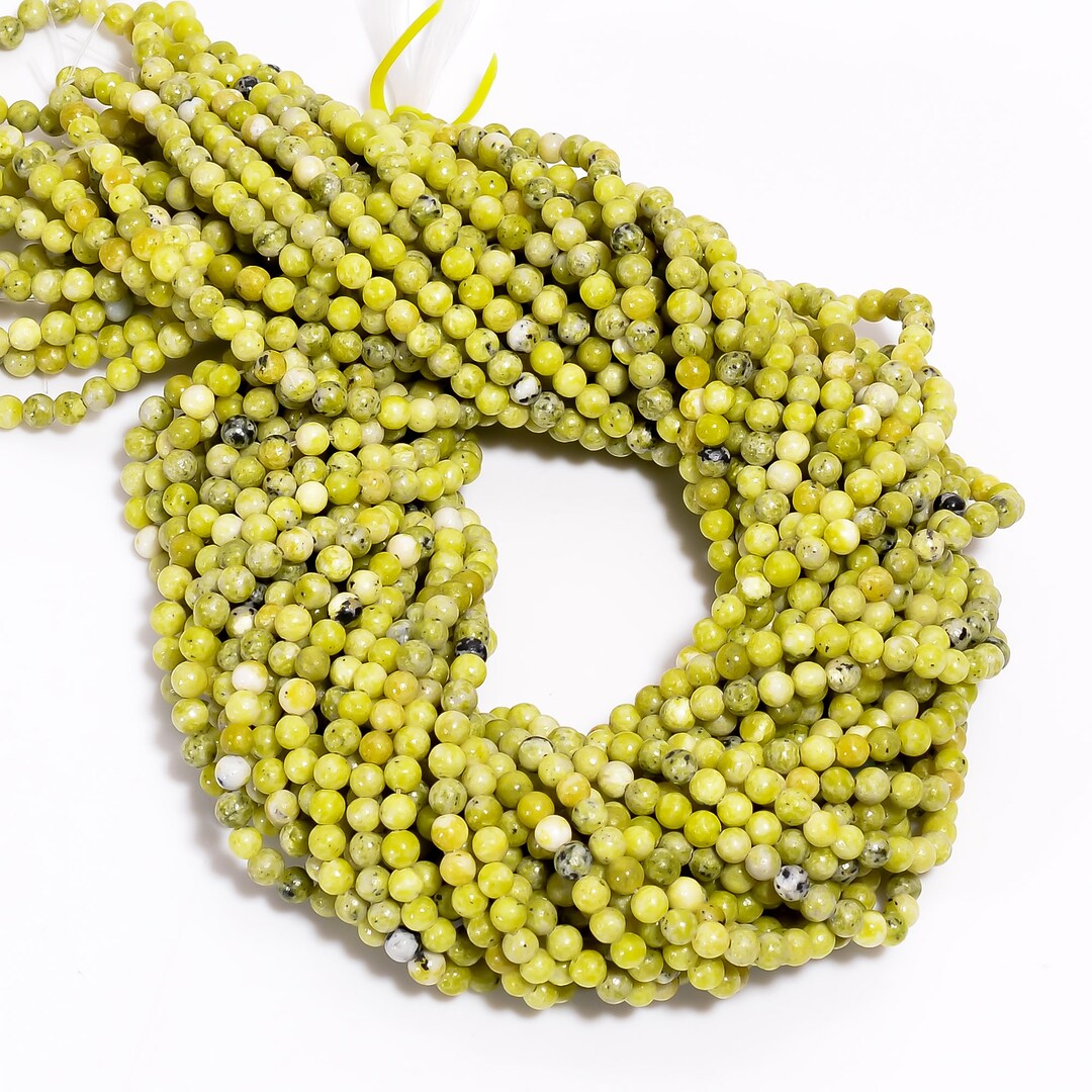 Natural Serpentine Gemstone Round Shape Smooth Beads 4-4.5 Mm Strand 15 ...