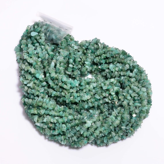 Emerald Chip Beads Strand Semi Precious Gemstone Chips - Etsy