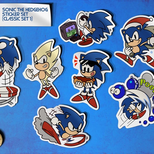 Sonic the Hedgehog Stickers classic Set 3 Sonic SEGA 90s - Etsy UK
