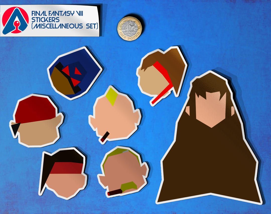 Final Fantasy VII Stickers (poly Misc Set) Fan Art Final Fantasy VII ...