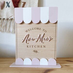 Personalised Kitchen Sign for Kids Play Room, Wooden Laser Engraved ...