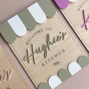 Personalised Kitchen Sign for Kids Play Room, Wooden Laser Engraved ...