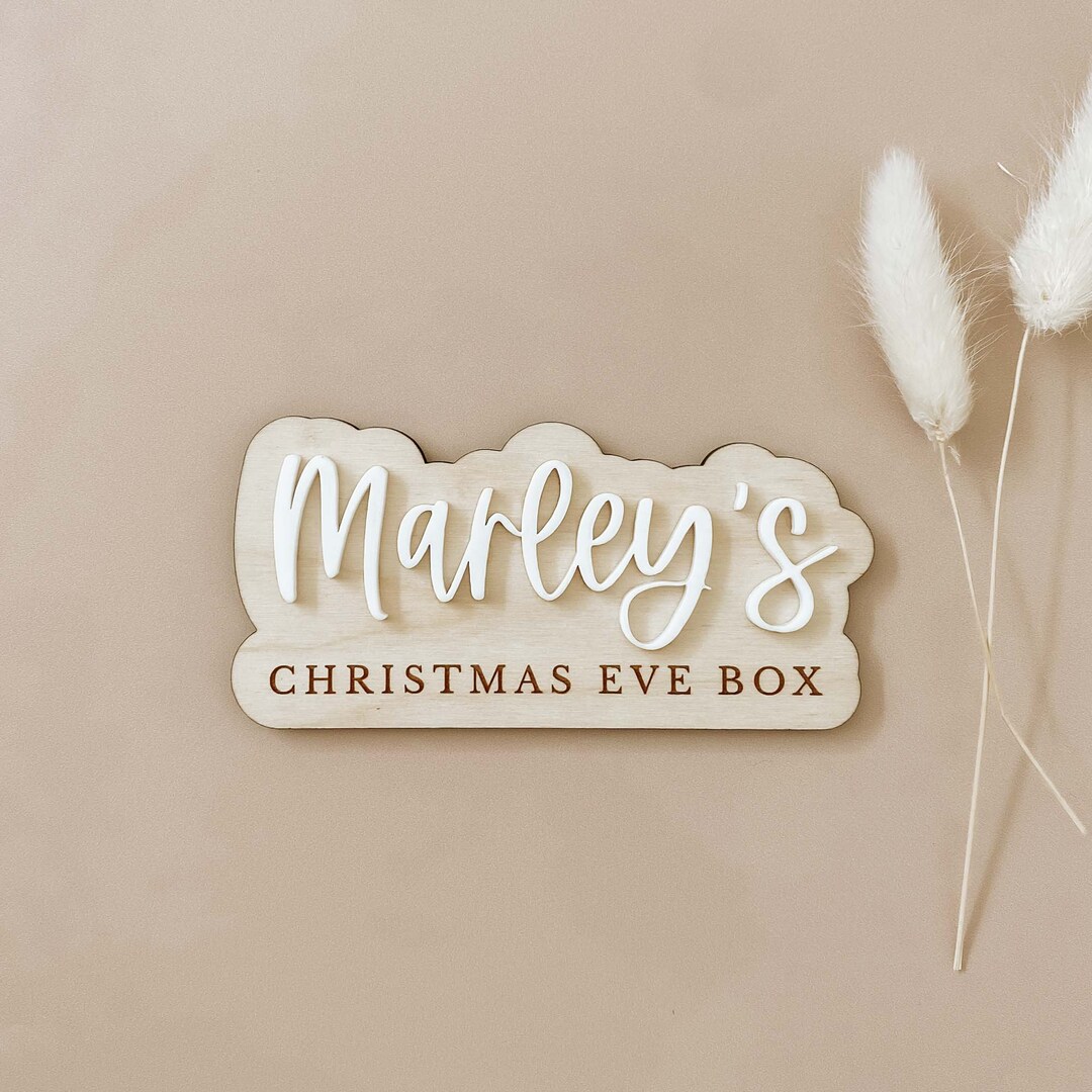 Personalised Christmas Eve Box Plaque | Crate Sign | Christmas Eve Box ...