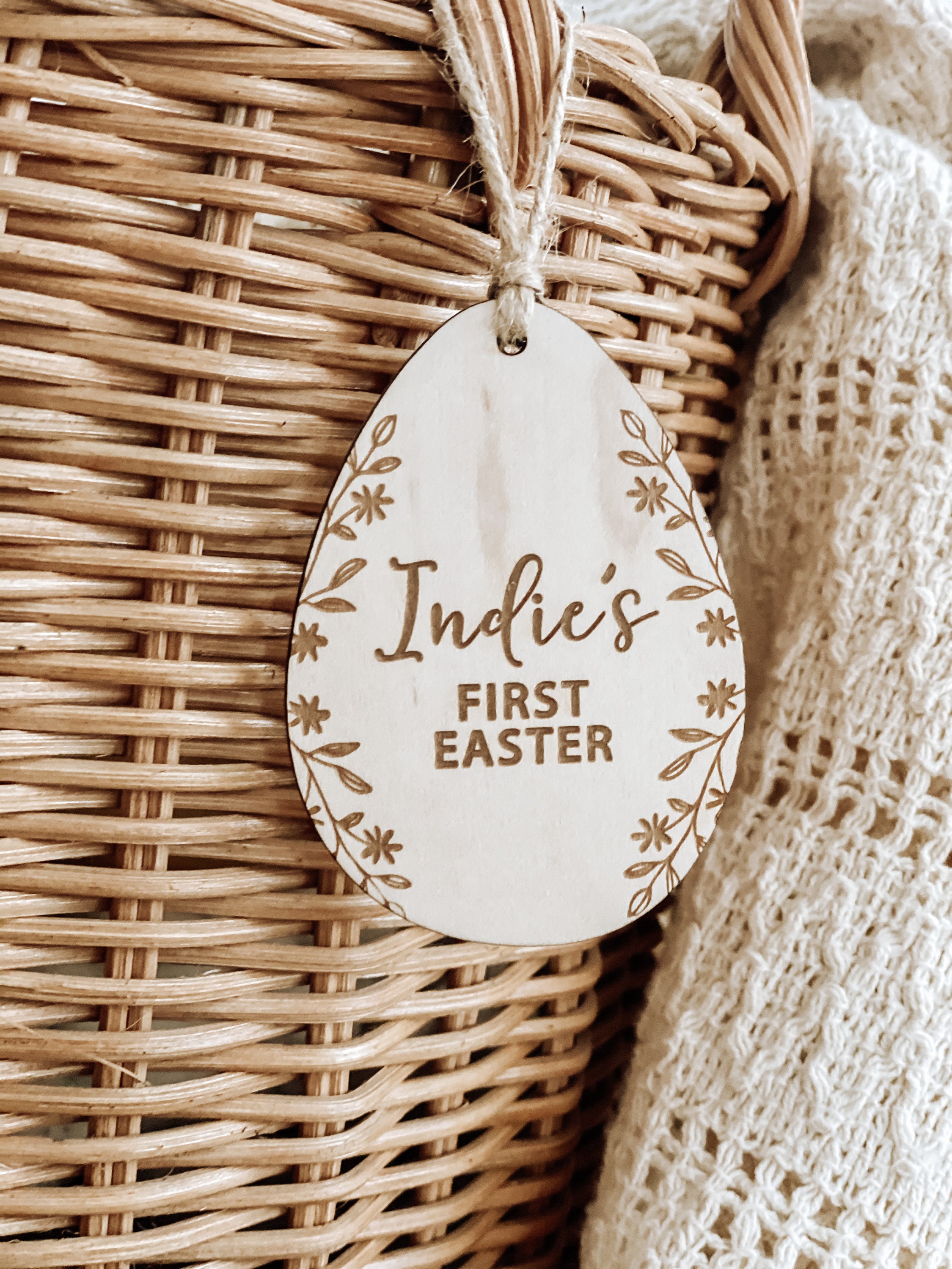 Easter Egg Tag First Easter Easter Basket Tag Wooden Name | Etsy