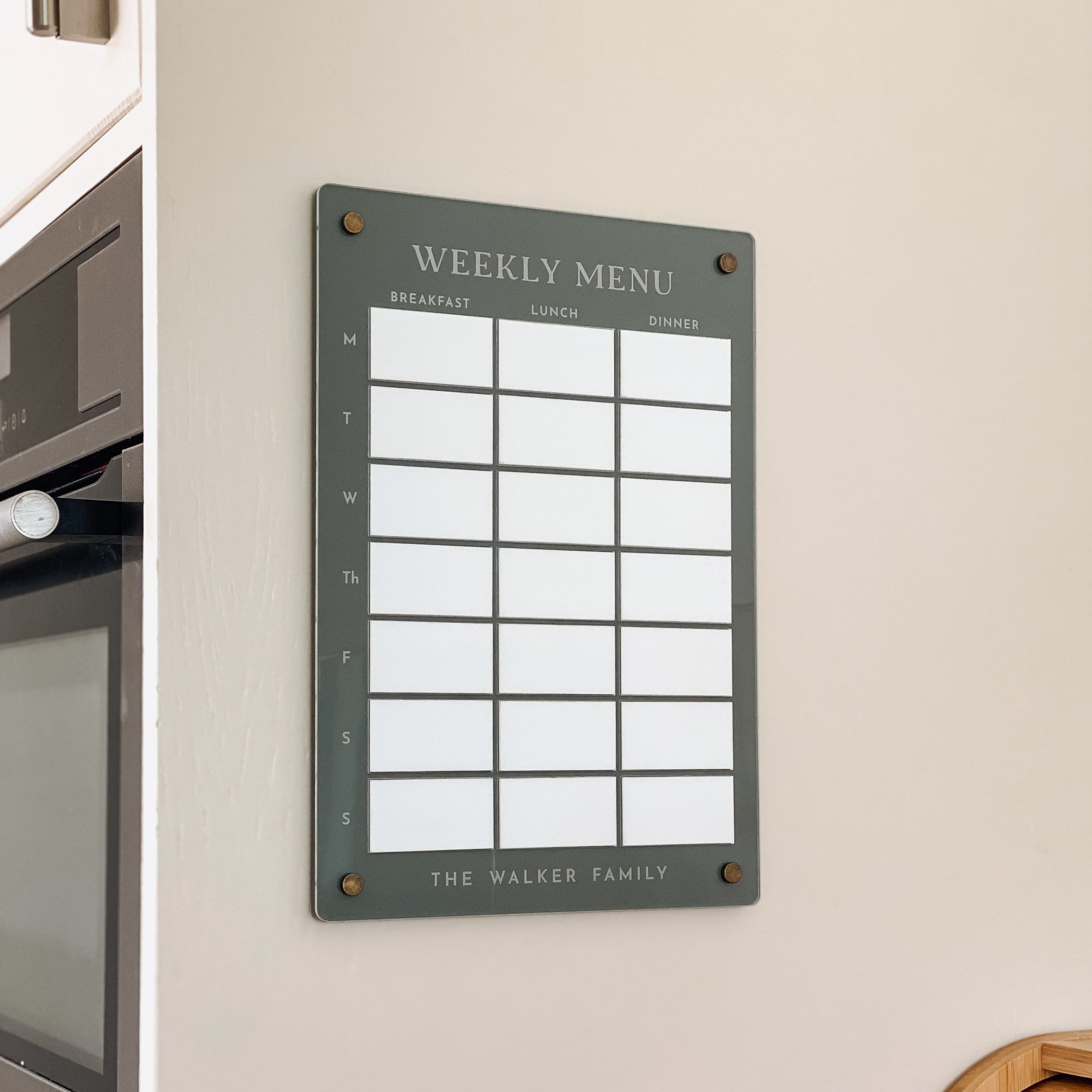Personalised Weekly Menu Planner, Reusable Kitchen Organiser, Dry Erase ...