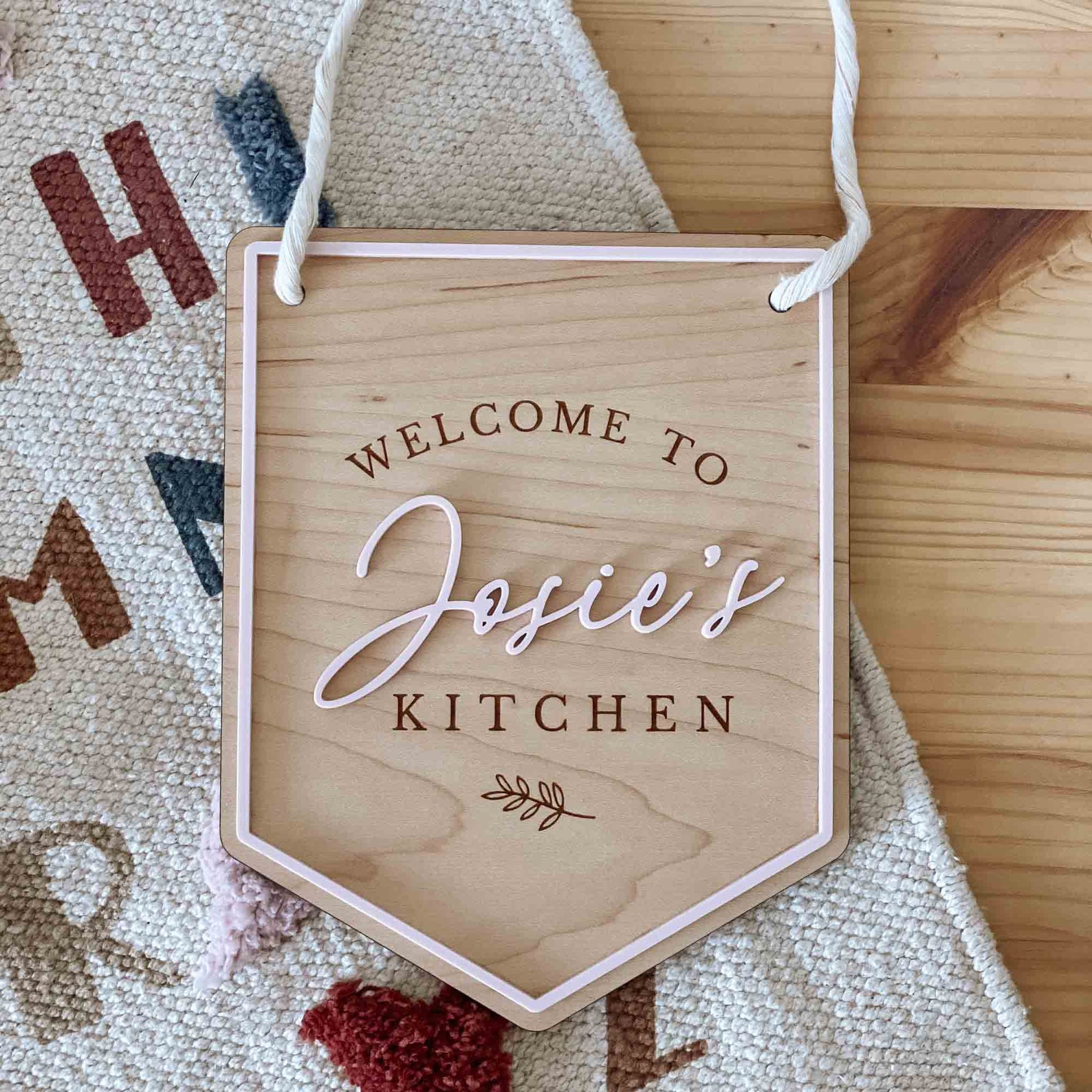 Personalised Play Kitchen Sign for Child's Playroom, Laser Engraved ...