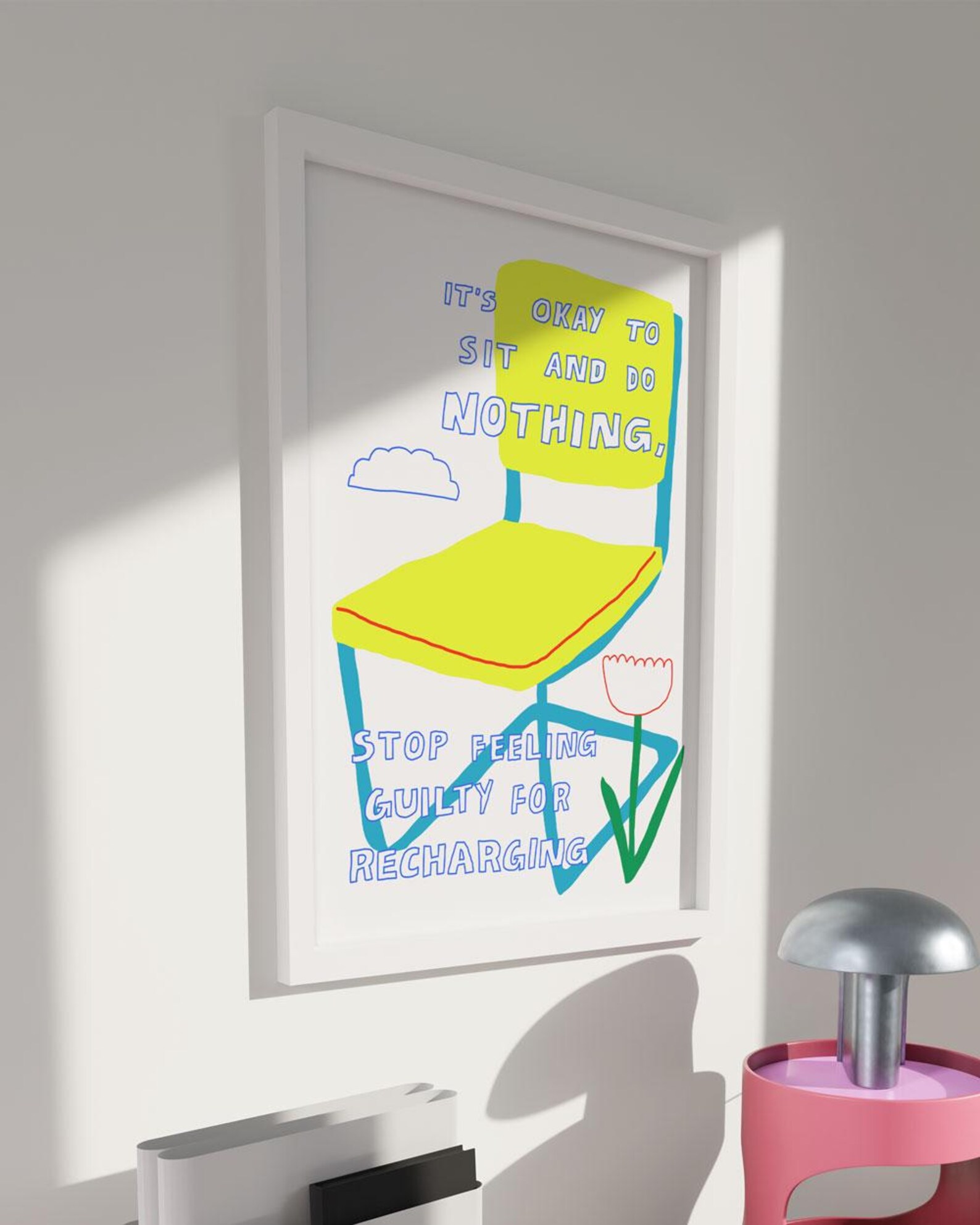 It's Okay to Sit and Do Nothing – ADHD Mental Health Illustrated Wall ...